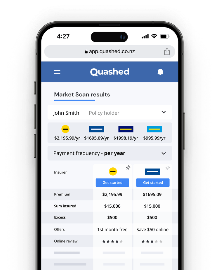 Quashed | Compare NZ Insurance & Save | Online Quotes in 3 Mins
