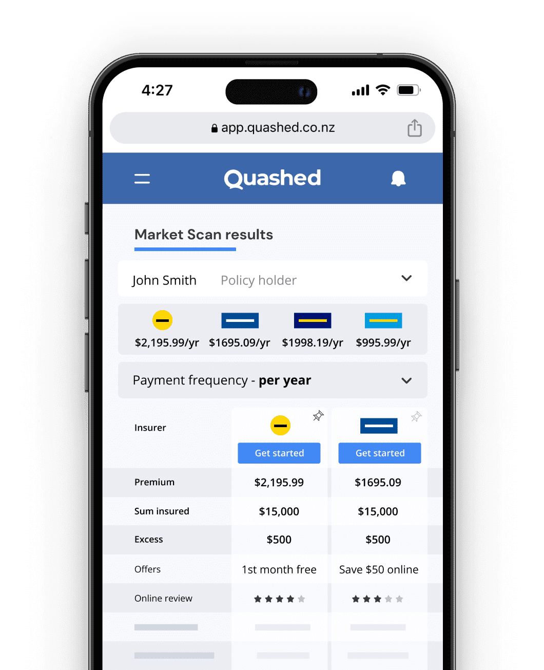 Quashed | Quashed | All your insurance in one place